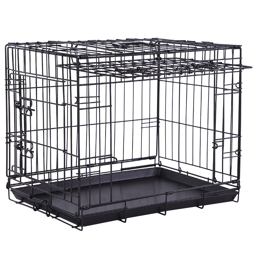 Brekz cage noire avec porte coulissante pour chien | Pas cher